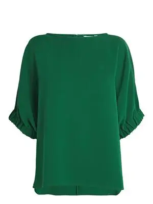 Max Mara Crepe Boat-neck Blouse - Green