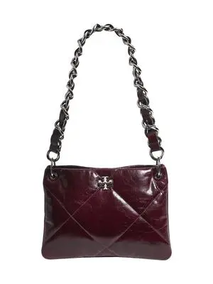 Tory Burch Leather Quilted Kira Shoulder Bag - Red
