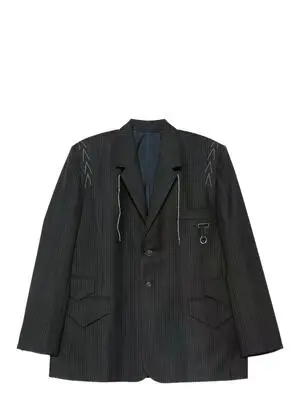 SONIA CARRASCO Pinstripe Jacket With Pocket Detail - Grey