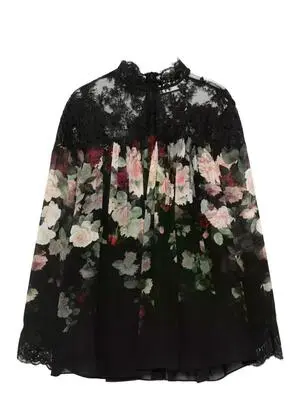 Zimmermann Lace-trimmed Floral Blouse - Black