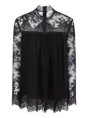 Zimmermann Lace-panel High-neck Top - Black