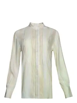 Victoria Beckham Striped Long-sleeve Shirt - Neutrals