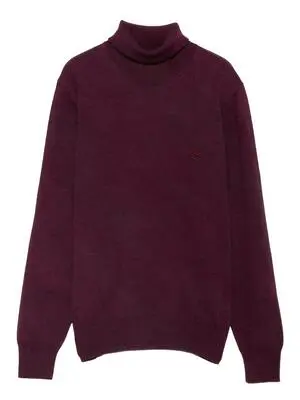 Etro Embroidered-logo Turtleneck Sweater - Purple