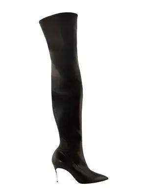 Casadei 80mm Pointed-toe Stiletto Boots - Black