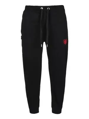 FAMILY FIRST Heart-embroidered Track Pants - Black