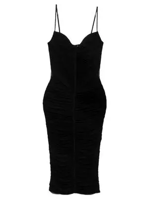 Blumarine Ruched Midi Dress - Black