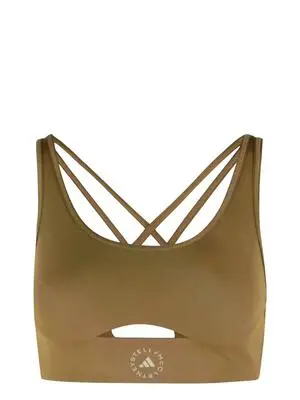 Adidas By Stella McCartney Cross-back Cutout Sports Bra - Brown