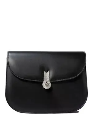 AMATO DANIELE Crystal-embellished Flap Shoulder Bag - Black