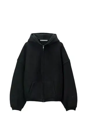 Alexander Wang Puff Logo Zip-up Hoodie - Black