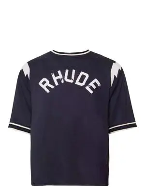 Rhude Logo-detail Baseball T-shirt Blue