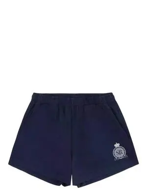 SPORTY & RICH Royal Club Disco Shorts - Blue