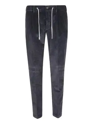 Eleventy Drawstring Corduroy Trousers - Blue