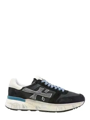 Premiata Suede And Leather Low-top Sneakers - Blue