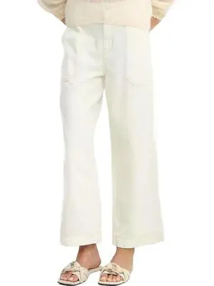 BOSS Wide-leg Jeans With Contrast Stitching - Neutrals