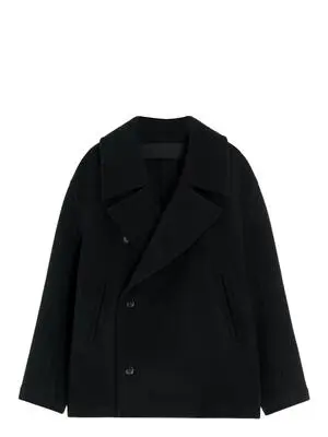 LEMAIRE Double-breasted Pea Coat - Black