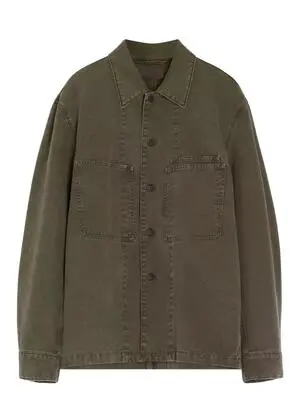 LEMAIRE Patch-pocket Denim Overshirt - Green