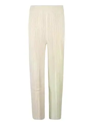 JIL SANDER Ribbed Knitted Trousers - Neutrals