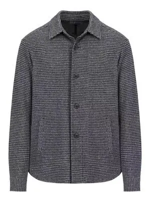 Harris Wharf London Houndstooth Wool Jacket - Black