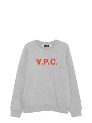 A.p.c. Logo-embroidered Crew-neck Sweatshirt - Grey