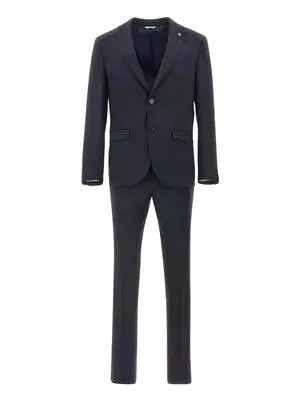 MANUEL RITZ Notched-lapel Single-breasted Suit - Blue