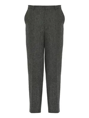 YVES SALOMON Tweed Straight-leg Trousers - Grey