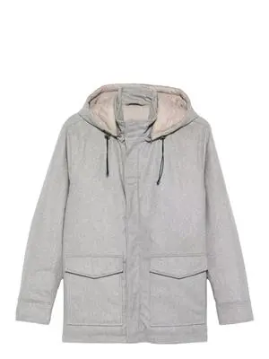 BARBA NAPOLI Padded Drawstring-hood Jacket - Grey