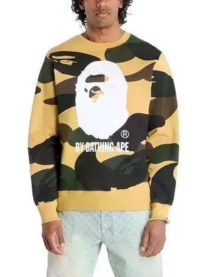 A BATHING APE Camo-print Crewneck Sweatshirt - Yellow