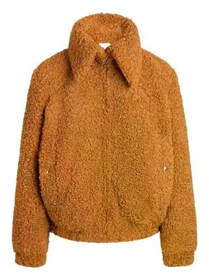 Patou High-neck Faux-fur Bomber Jacket - Brown