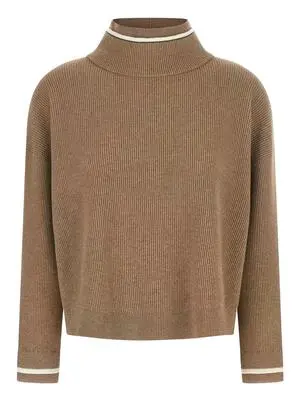 Brunello Cucinelli Ribbed High-neck Sweater - Brown