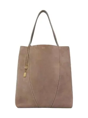 Chloé Spin Large Chain-embellished Tote Bag - Brown