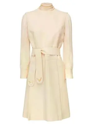 Valentino Garavani High-neck Midi Dress - Neutrals