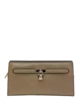 Michael Kors Hamilton Chain-strap Lock Clutch - Brown