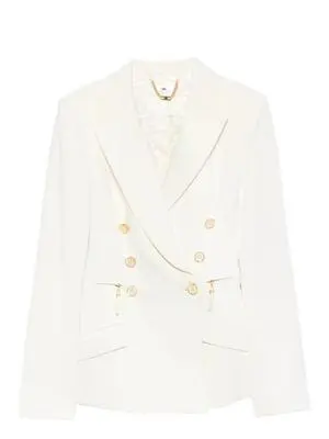 Elisabetta Franchi Double-breasted Buttoned Blazer - Neutrals