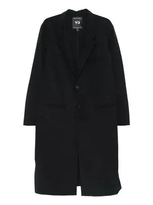 Y3 Welt-pockets Single-breasted Coat - Black