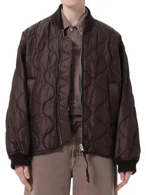 AGOLDE Isla Quilted Jacket - Bourbon