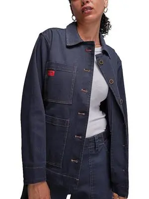 WILDFANG Essential Denim Utility Jacket - Navy
