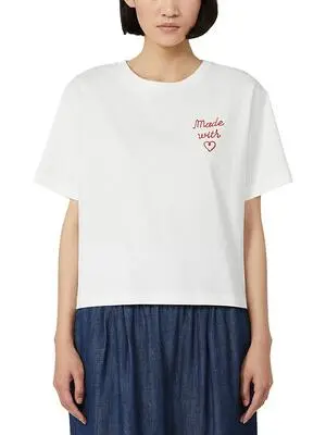 Max Mara Acline Embroidered Tee - White