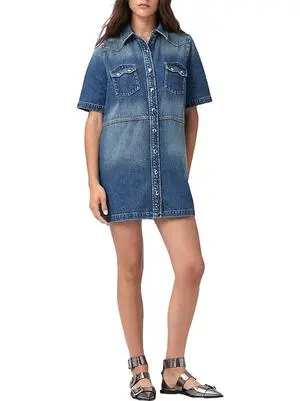 ALLSAINTS Rock Denim Shirt Dress - Mid Indigo