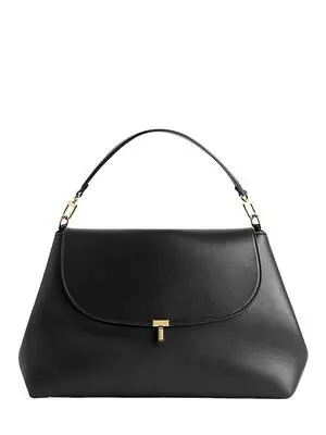 TOTEME T-lock Leather Satchel - Black