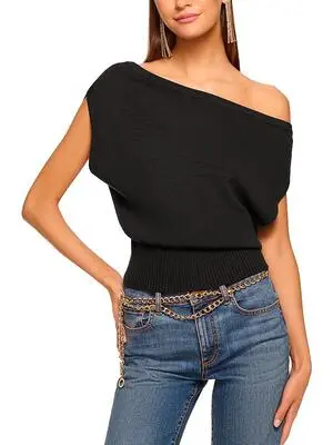 Ramy Brook Chet Wool Off-the-shoulder Sweater - Black