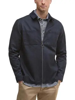 Barbour Lenker Twill Overshirt - Navy