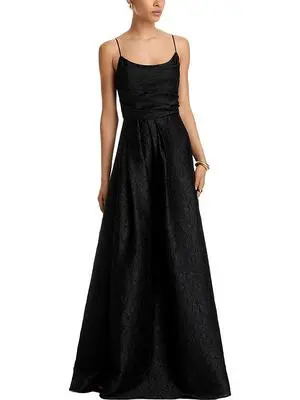Black Halo Cayetana Textured Gown - Black