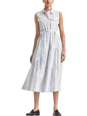 Derek Lam 10 Crosby Florence Sleeveless Dress - White Navy