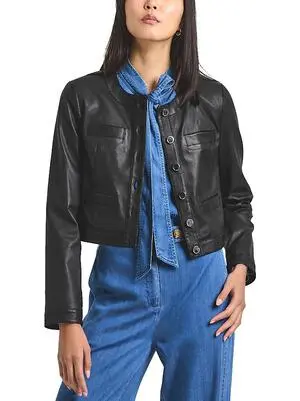 Derek Lam 10 Crosby Penny Leather Jacket - Black