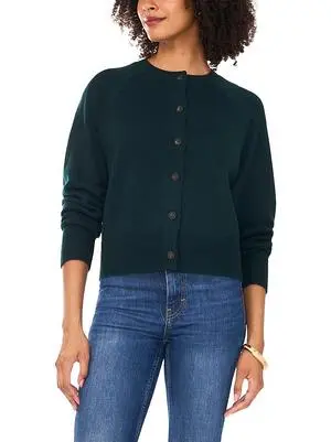 Vince Camuto Raglan Sleeve Crewneck Cardigan Forest Night