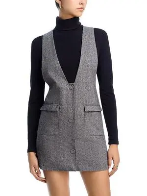 French Connection Wool-blend Mini Dress - Charcoal