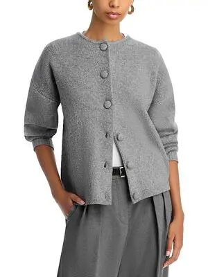 French Connection Safiya Knit Drop Shoulder Cardigan - Mid Gray Melange