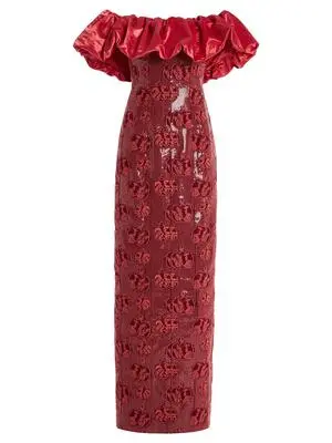 MARKARIAN Rowan Off-the-shoulder Gown - Red