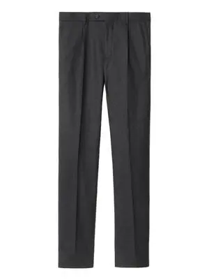 Burberry Wool Flannel Tailored Trousers - Brisk Grey