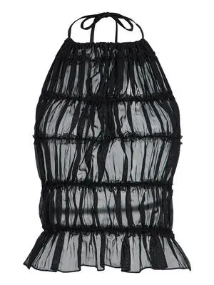 Arcina Ori Juliette Ruched Halter Top Black